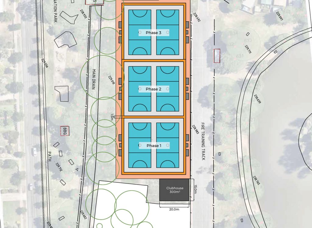Netball-Concept-Option-1-6-Courts – Mesh Planning